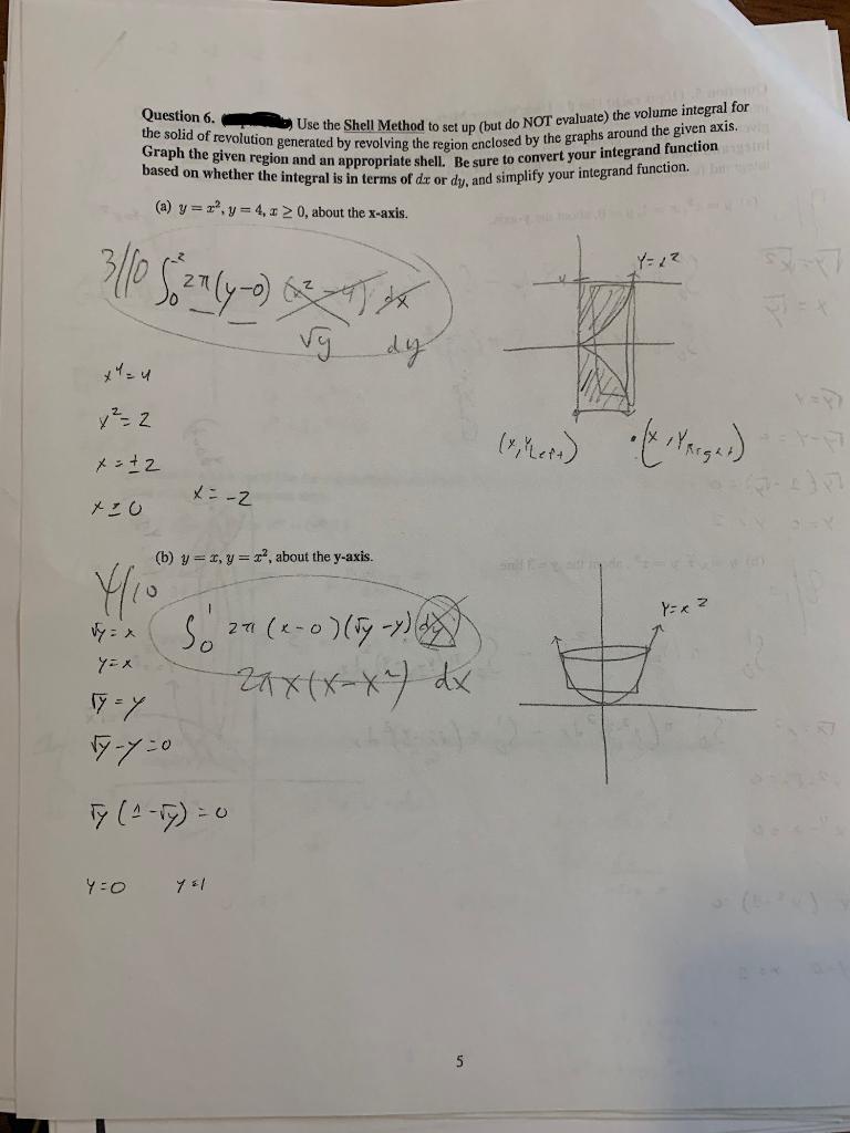 Solved Question 6. the solid of revolution generated by | Chegg.com