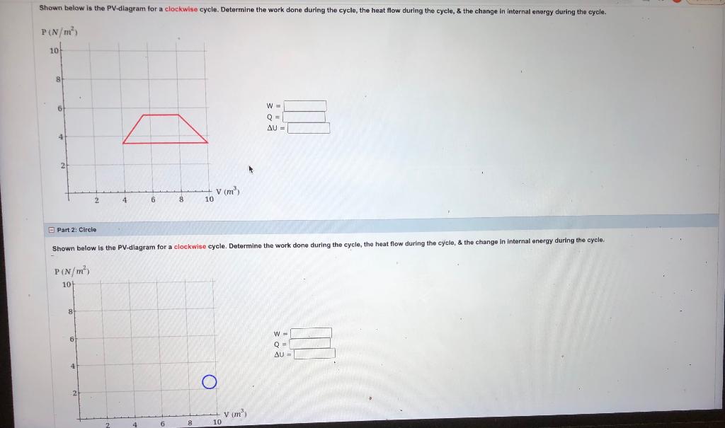 Solved Shown below is the PV-diagram for a clockwise cycle. | Chegg.com