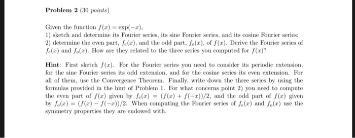 Solved Problem 1 (20 points) Given the functions f(x)-r2 and | Chegg.com