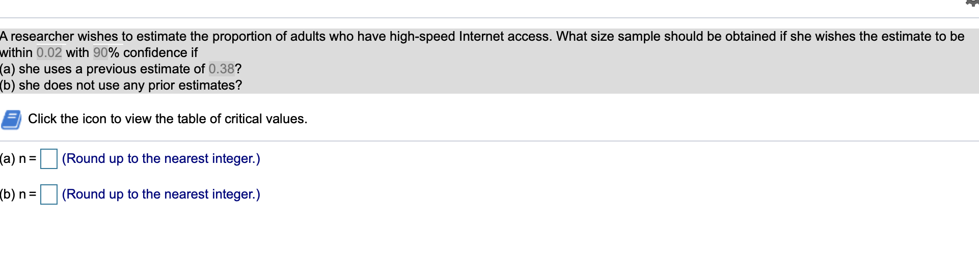 Solved A researcher wishes to estimate the proportion of | Chegg.com