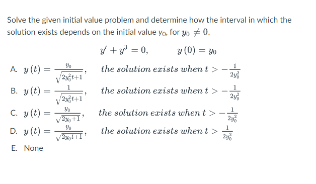 Solved Solve the given initial value problem and determine | Chegg.com