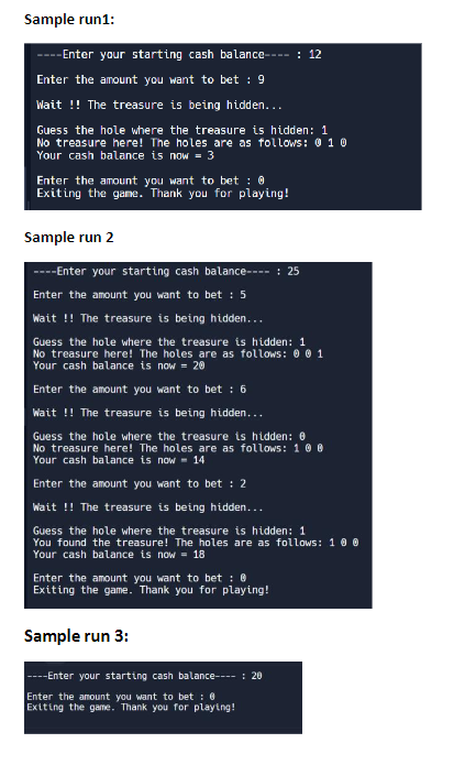 Solved Treasure Hunt Guessing GameDevelop a C program for a | Chegg.com