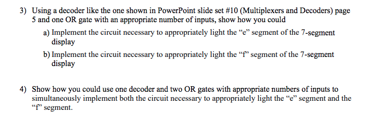 Solved 3) Using a decoder like the one shown in PowerPoint | Chegg.com