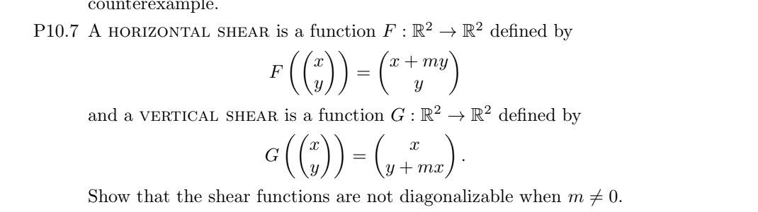 Solved P10.7 ﻿A horizontal shear is ﻿a function F:R2→R2 | Chegg.com