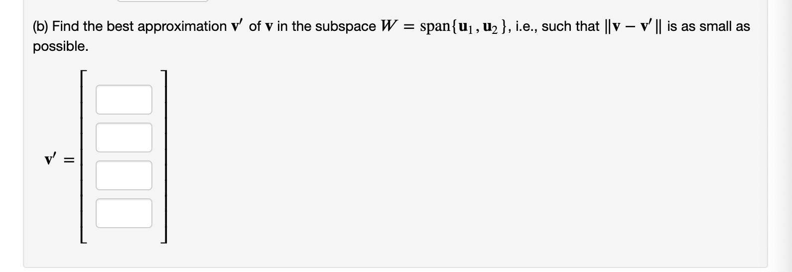 Solved (1 point) Consider C4 with the usual inner product, | Chegg.com