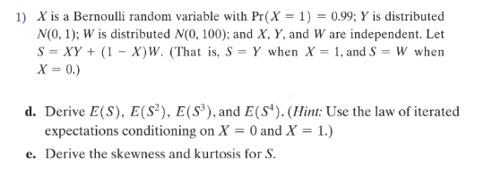 Solved 1 X Is A Bernoulli Random Variable With 