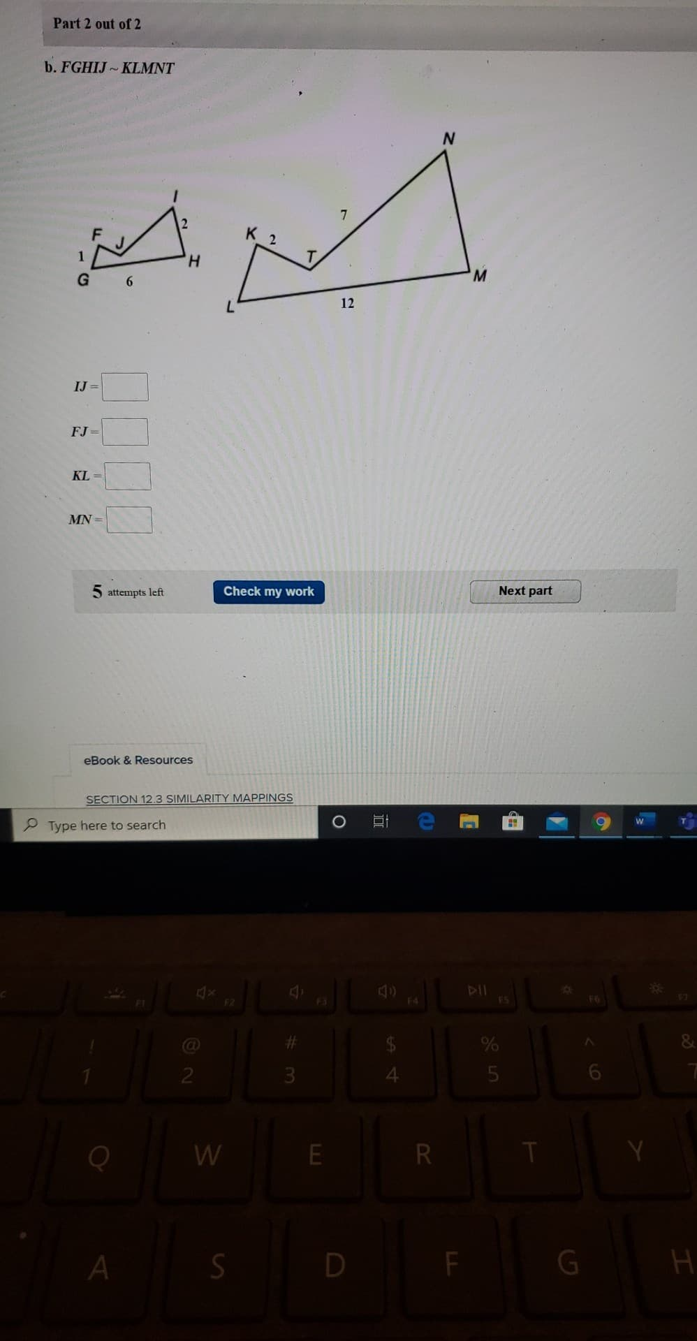 Solved Part 2 out of 2 b. FGHIJKLMNT N K 2 1 H 6 M 12 IJ = | Chegg.com Solved Part 2 out of 2 b. FGHIJKLMNT N K 2 1 H 6 M 12 IJ = | Chegg.com