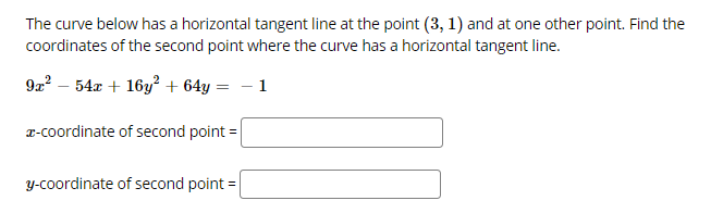 Solved The curve below has a horizontal tangent line at the | Chegg.com