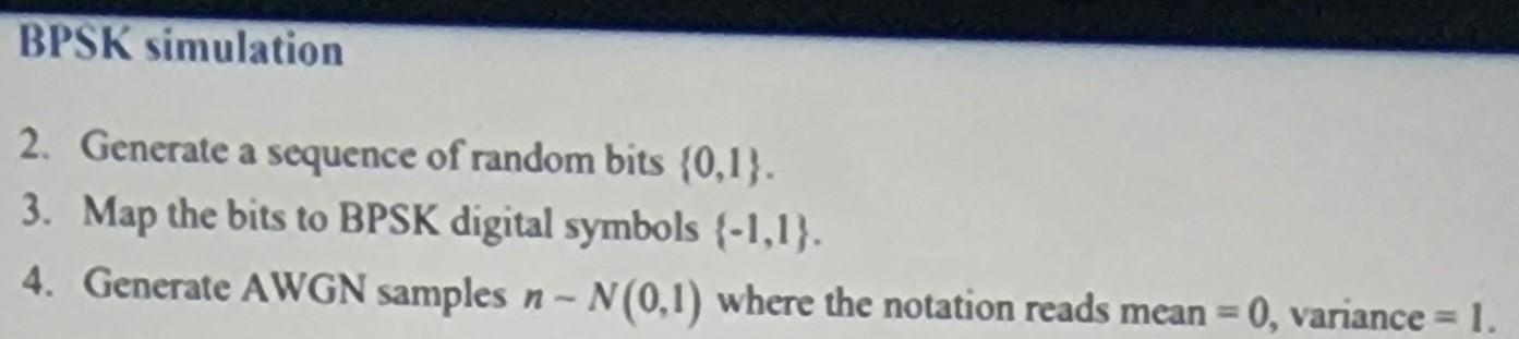 Solved 2. Generate a sequence of random bits {0,1}. 3. Map | Chegg.com