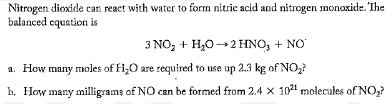 Solved Nitrogen dioxide can react with water to form nitric | Chegg.com