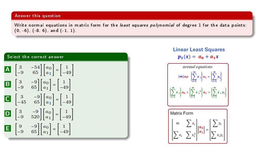 Solved Answer this question Write normal equations in matrix | Chegg.com