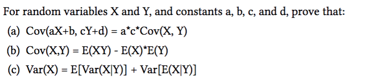 Solved For Random Variables X And Y And Constants A B C 
