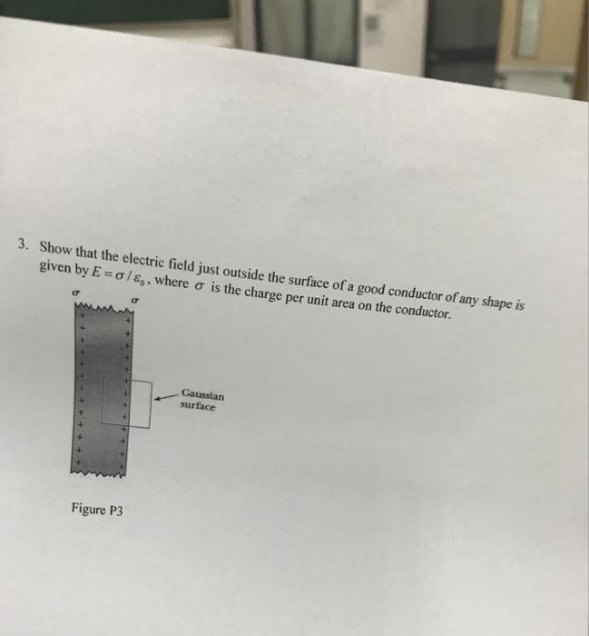 Solved how that the electric field just outside the surface | Chegg.com