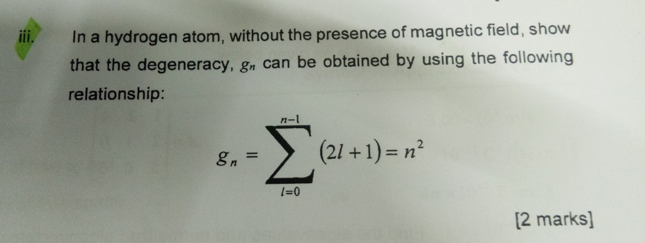 Solved In a hydrogen atom, without the presence of magnetic | Chegg.com