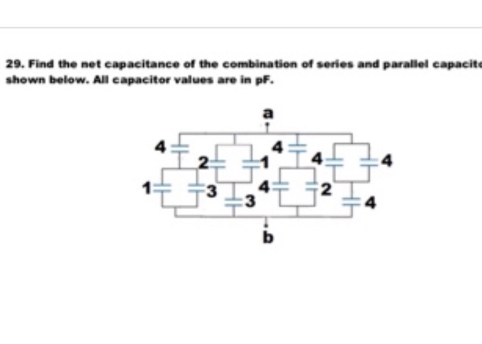 Solved 29. Find the net capacitance of the combination of | Chegg.com