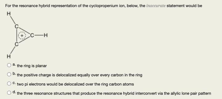 Solved For the resonance hybrid representation of | Chegg.com