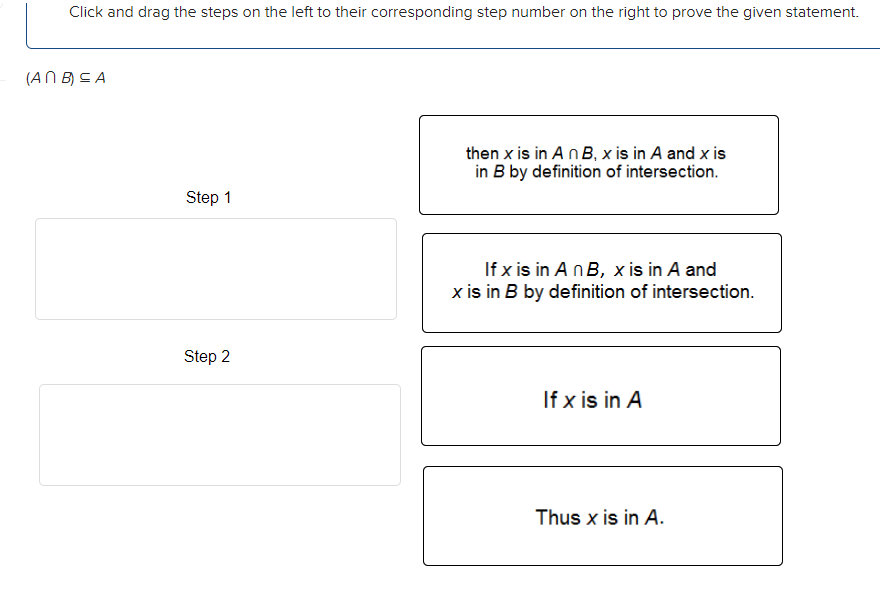 Solved Click and drag the steps on the left to their | Chegg.com