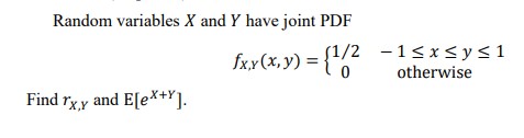 Solved Random variables x ﻿and Y ﻿have joint | Chegg.com