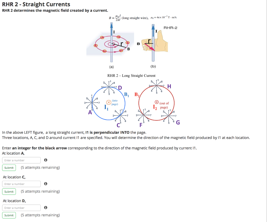 Solved RHR 2 - Straight Currents RHR 2 determines the | Chegg.com