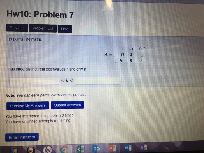 Solved Hw10: Problem 7 PreviousProblem List Next (1 point) | Chegg.com Solved Hw10: Problem 7 PreviousProblem List Next (1 point) | Chegg.com