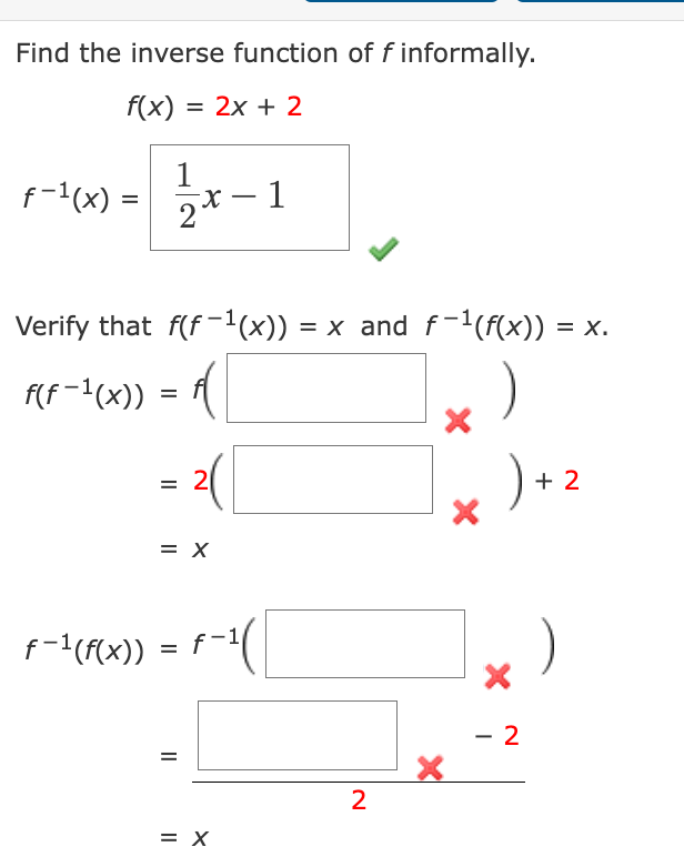 Solved Find the inverse function of f informally. | Chegg.com