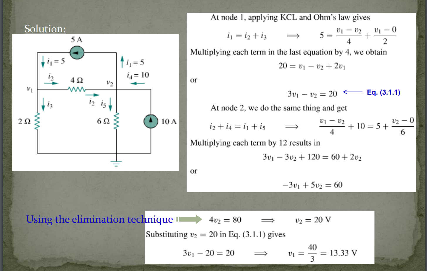 Solved At ﻿node 1 , ﻿applying KCL ﻿and Ohm's law | Chegg.com