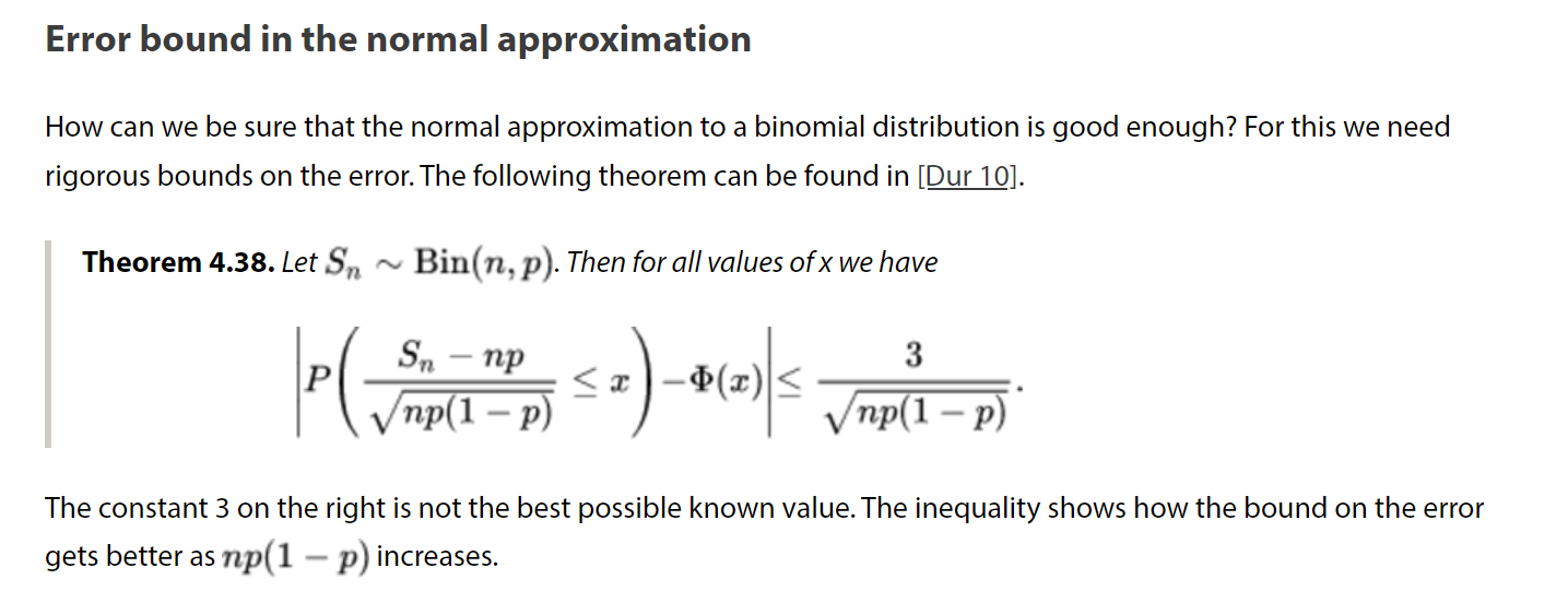 Solved Error bound in the normal approximation How can we be | Chegg.com