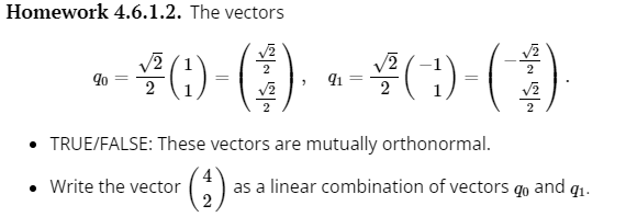 Solved Homework 4 6 1 2 The Vectors