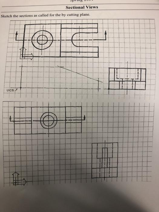 Solved Sectional Views Sketch the sections as called for the | Chegg.com