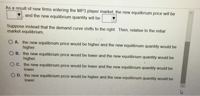 Solved Consider the market for MP3 players,ilustrated in the | Chegg.com