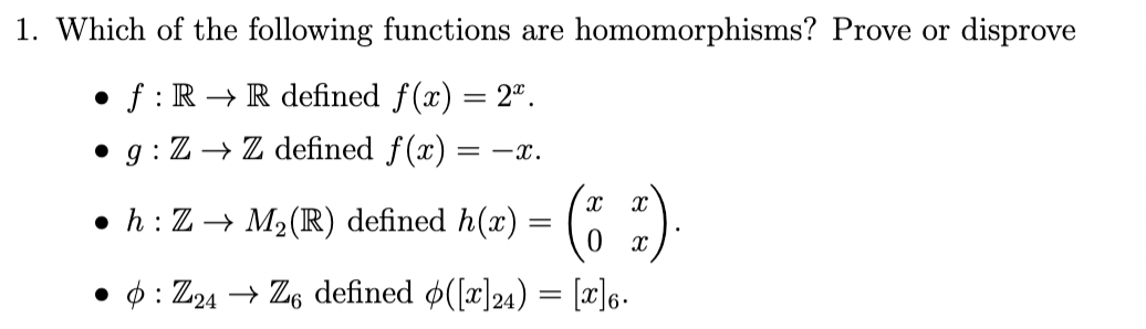Solved 1. Which of the following functions are | Chegg.com