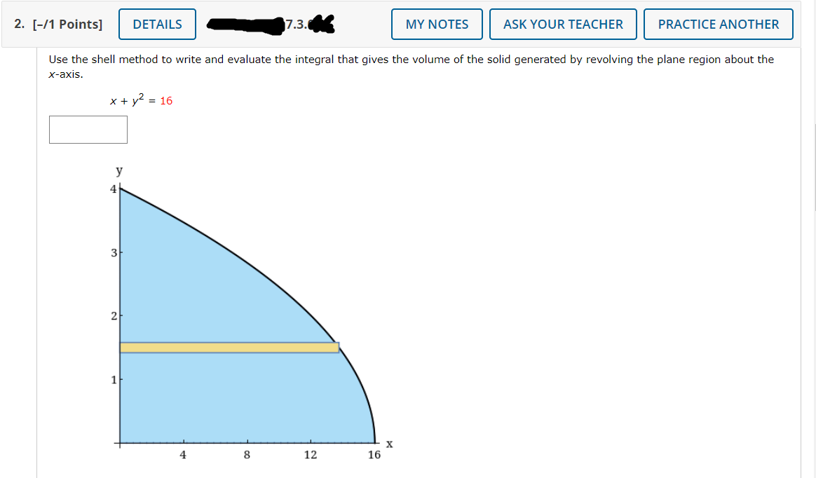 Solved 2. [-/1 Points] DETAILS 7.3. MY NOTES ASK YOUR | Chegg.com