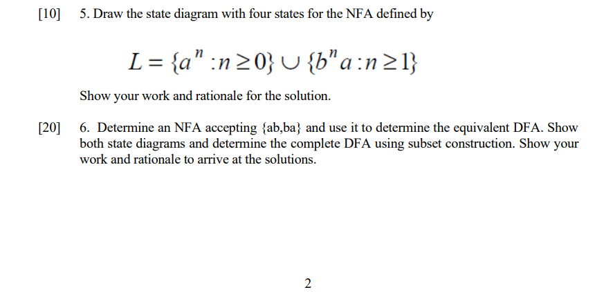 Solved 5. Draw the state diagram with four states for the | Chegg.com