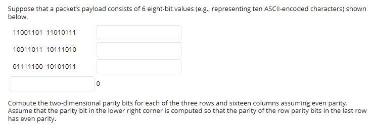 Solved Suppose that a packet's payload consists of 6 | Chegg.com