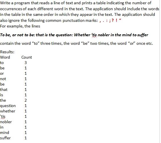 Solved Write a program that reads a line of text and prints | Chegg.com