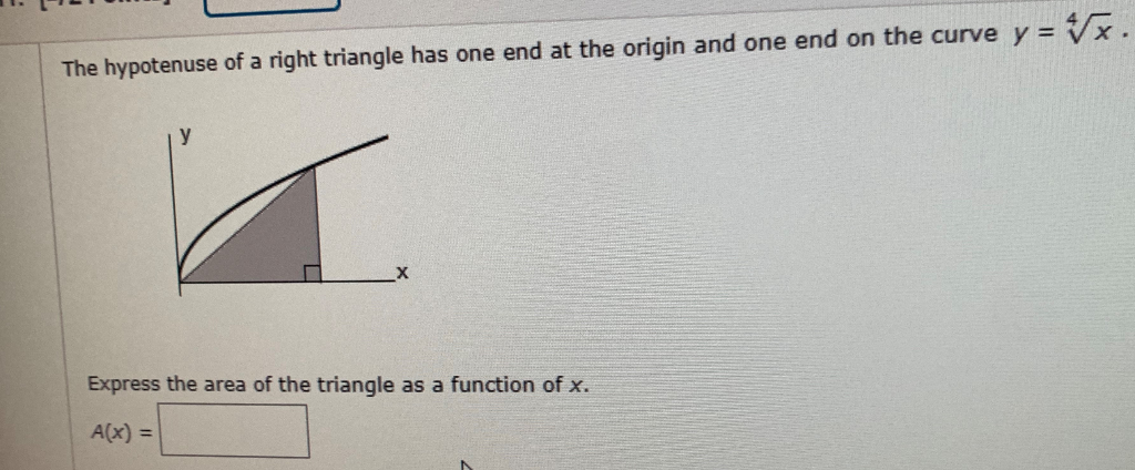 Solved The hypotenuse of a right triangle has one end at the | Chegg.com