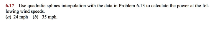 Solved 6.17 Use quadratic splines interpolation with the | Chegg.com