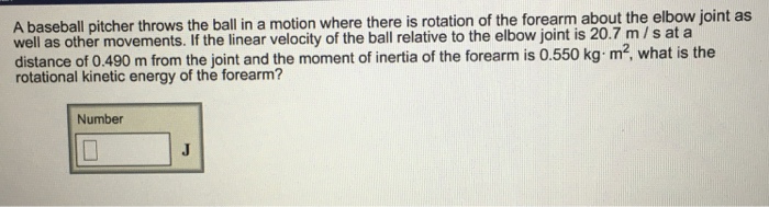 Solved A baseball pitcher throws the ball in a motion where | Chegg.com