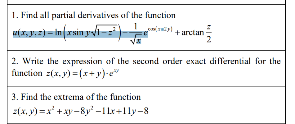 Solved 1. Find all partial derivatives of the function | Chegg.com