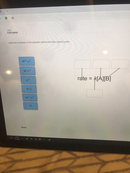 Solved velue 2.00 points Label the varlables in the equation | Chegg.com