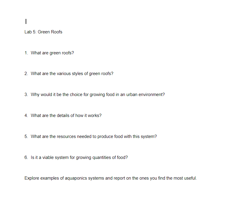 Solved Lab 5: Green Roofs 1. What are green roofs? 2. What | Chegg.com