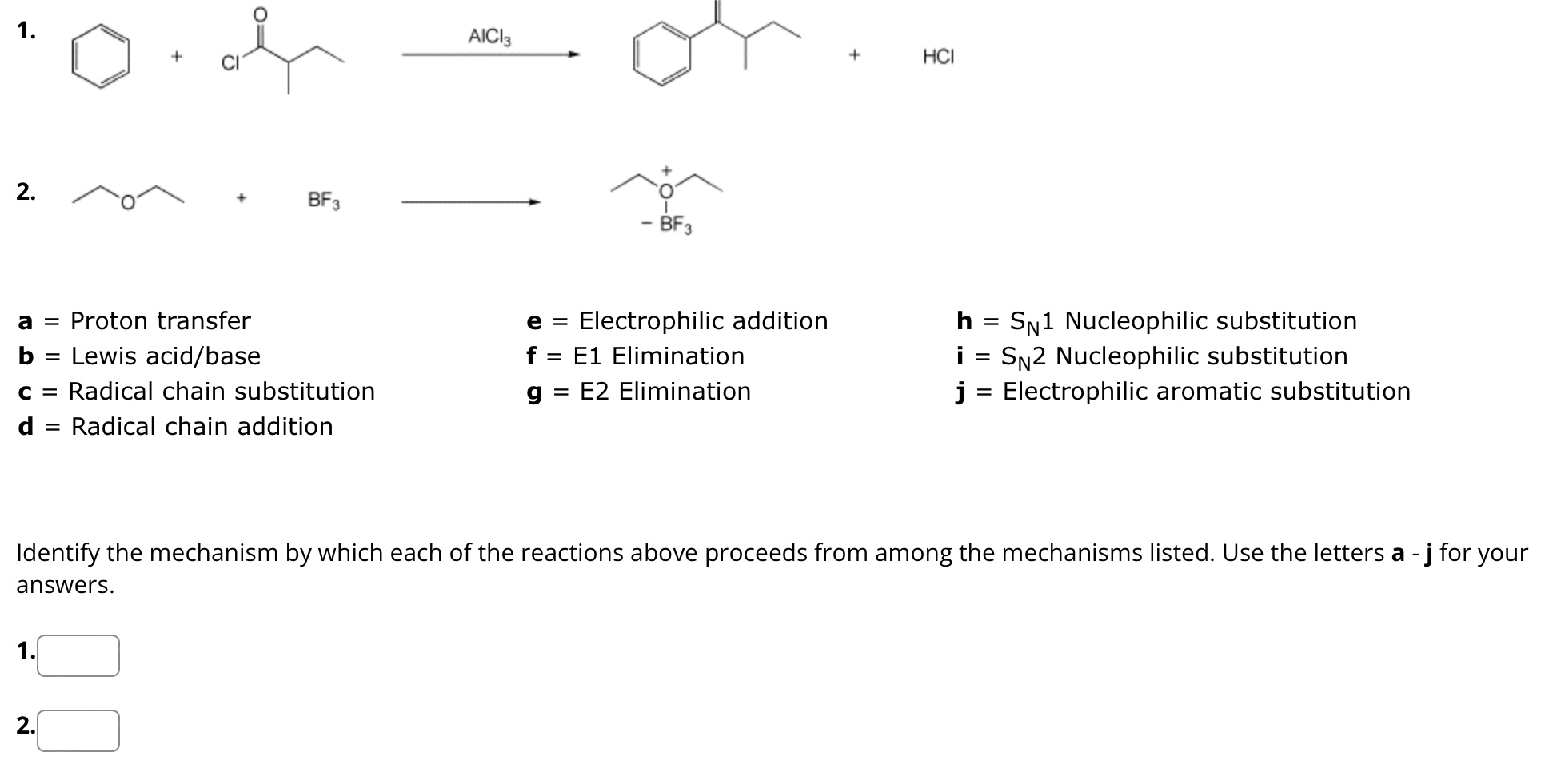 Solved +HCla= ﻿Proton transfere= ﻿Electrophilic | Chegg.com