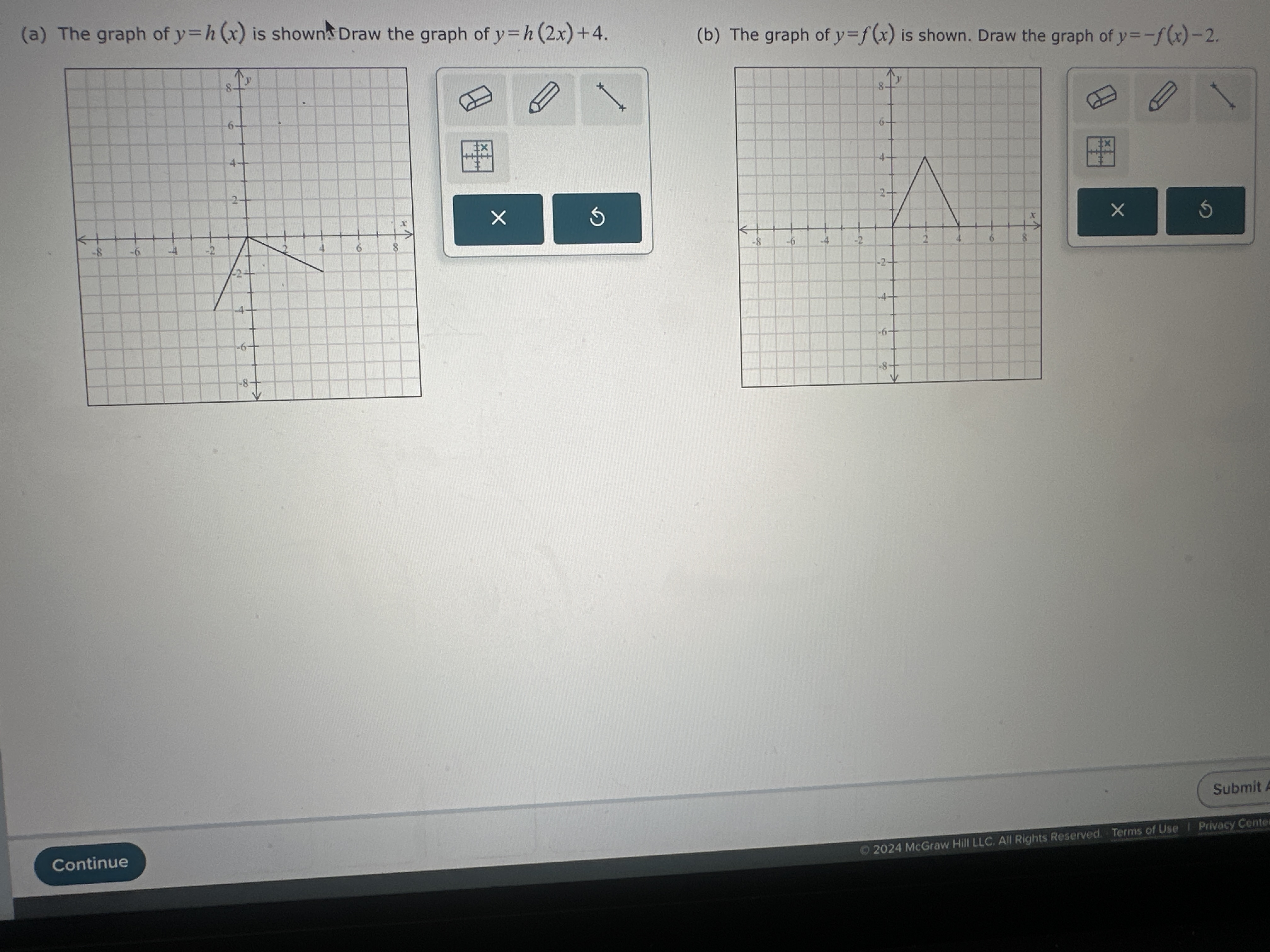 Solved (a) ﻿The graph of y=h(x) is ﻿shown Draw the graph | Chegg.com