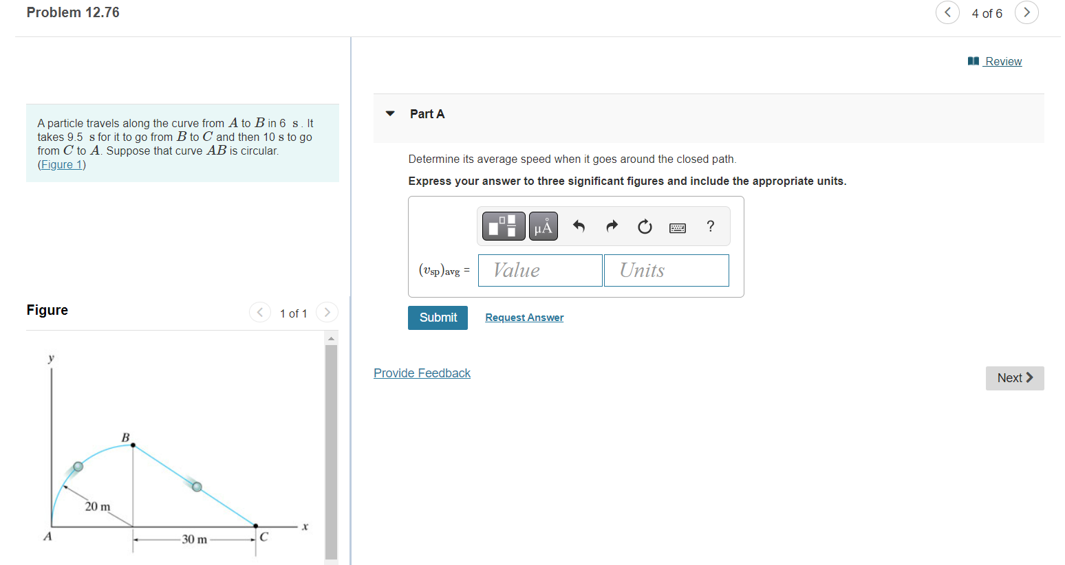 Solved A particle travels along the curve from A to B in 6 | Chegg.com