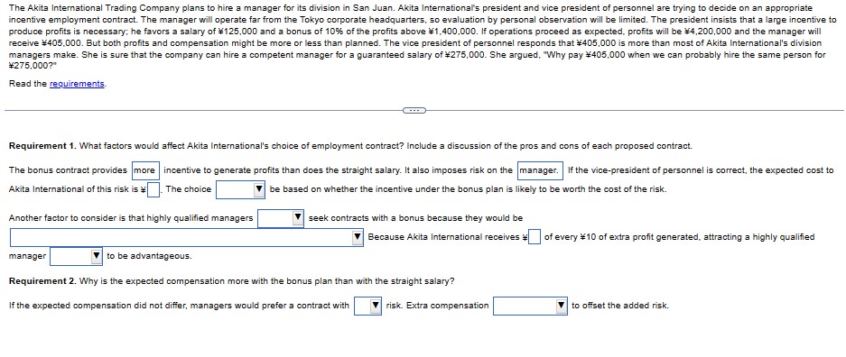 Solved \\( ¥ 275,000 \\) ? Read the requirements. | Chegg.com