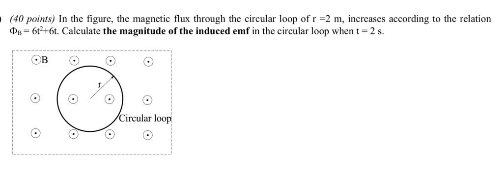 Solved (40 points) In the figure, the magnetic flux through | Chegg.com