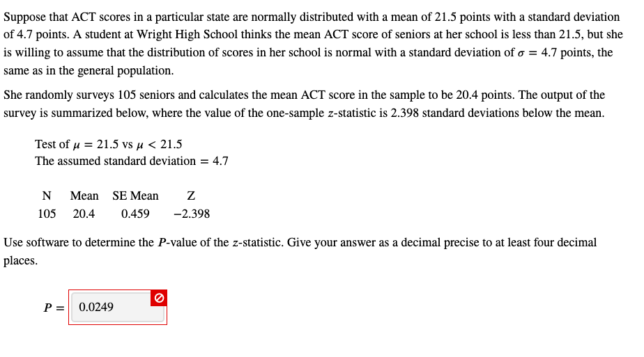 Solved Suppose that ACT scores in a particular state are | Chegg.com