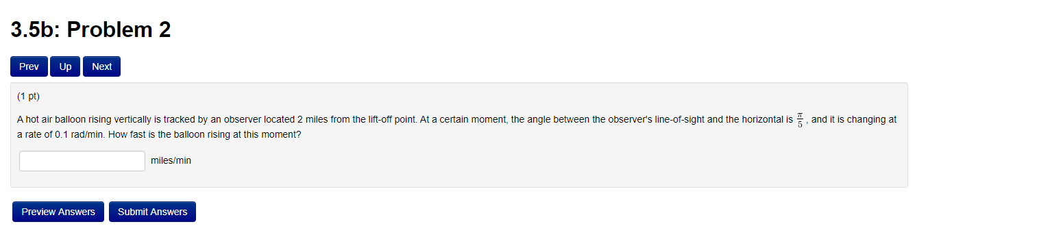 Solved 3.5b: Problem 1 Prev Up Next (1 pt) The top of a 25 | Chegg.com
