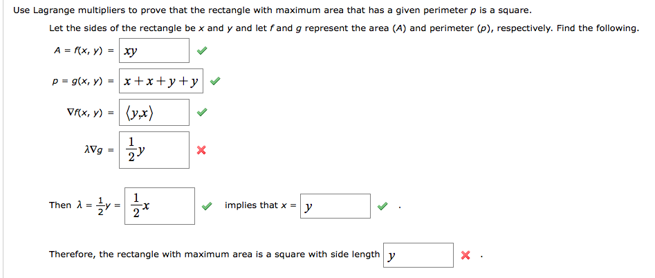 Solved Use Lagrange multipliers to prove that the rectangle | Chegg.com