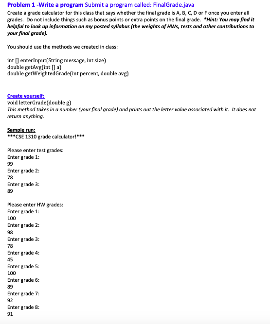 Problem 1-Write a program Submit a program called: | Chegg.com
